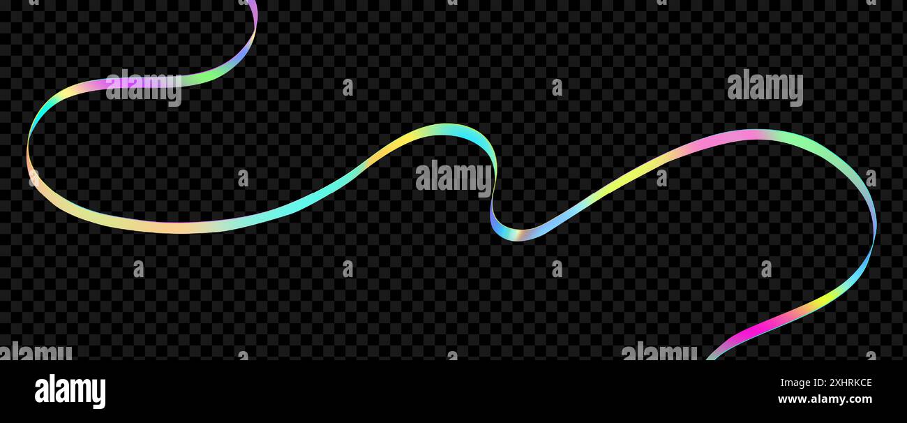 Dynamic spectrum ribbon. Abstract holographic wave. Flow iridescent ...