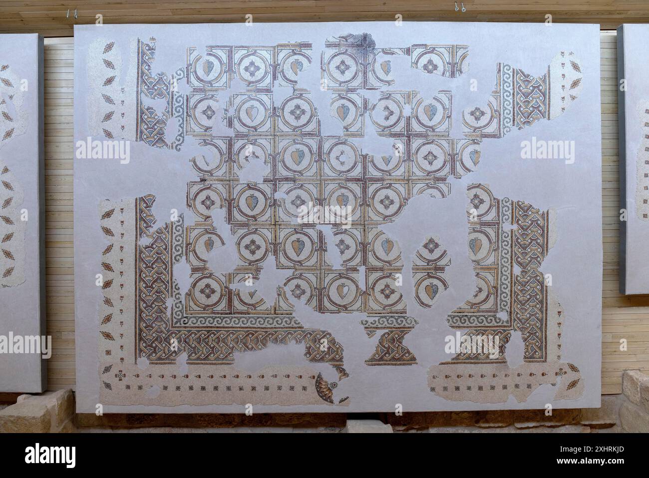 Wall mosaic, Deacon's Baptistery, Moses Chapel, Mount Nebo, (Jabal Nibu ...