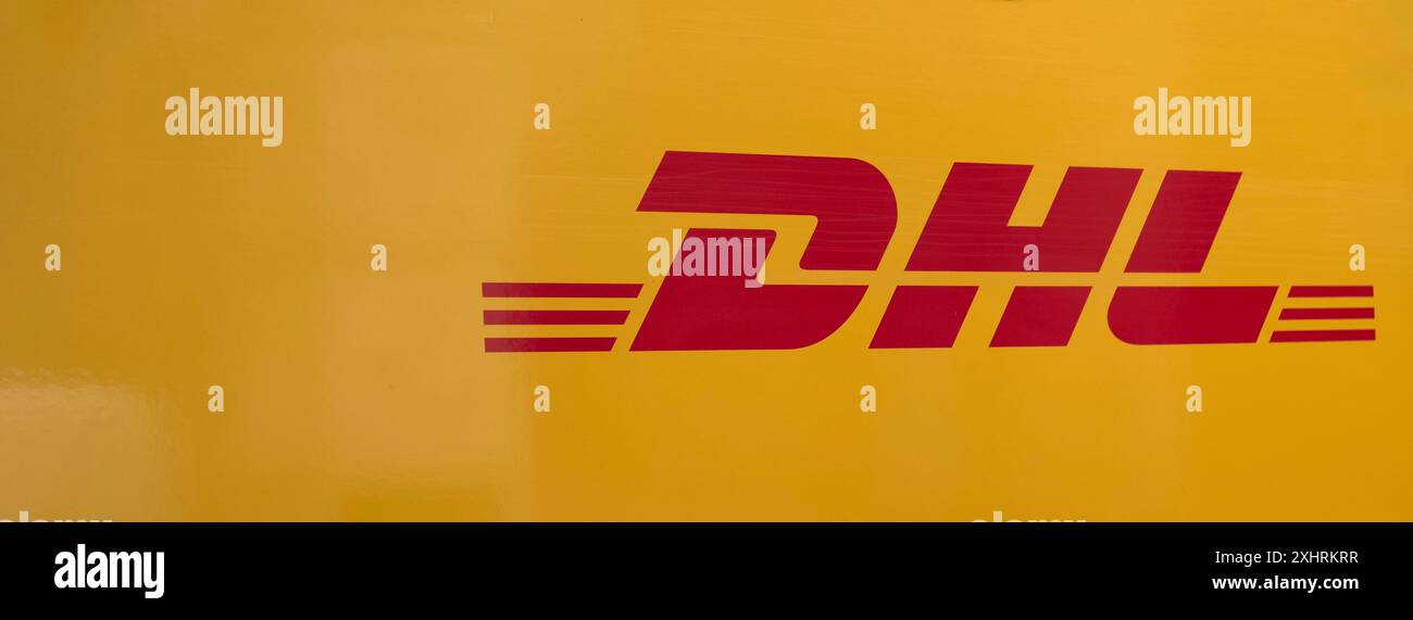 DHL delivery vehicle, logo, Rotebuehlplatz, Stuttgart, Baden ...