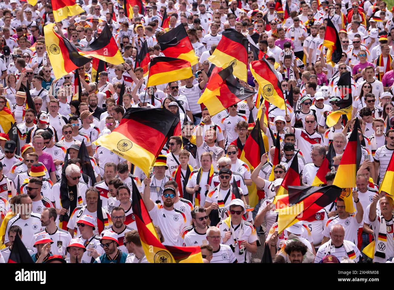 Fan march, German football fans march to the quarter-final Spain versus ...