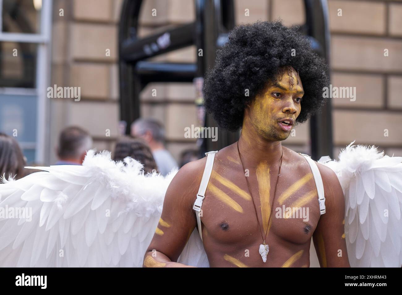 Street performers with angel wings, world's largest cultural festival ...