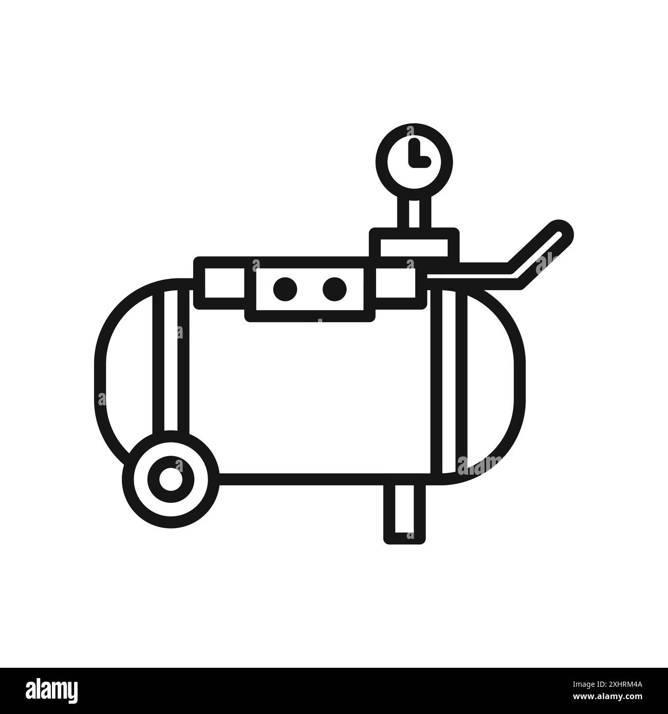 Air compressor pump icon Black line art vector in black and white outline set collection sign ...