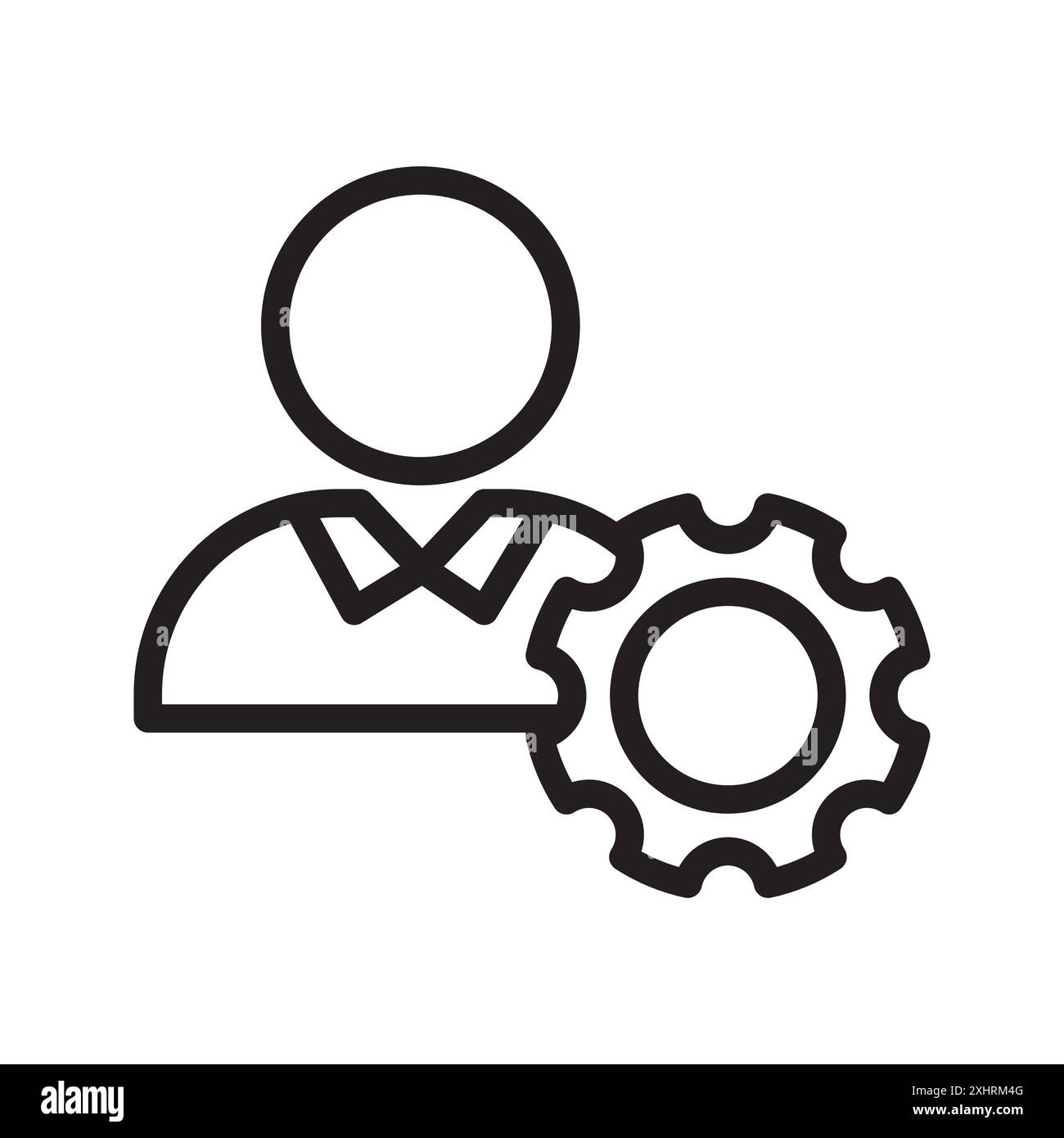 Administrator icon Black line art vector in black and white outline set ...