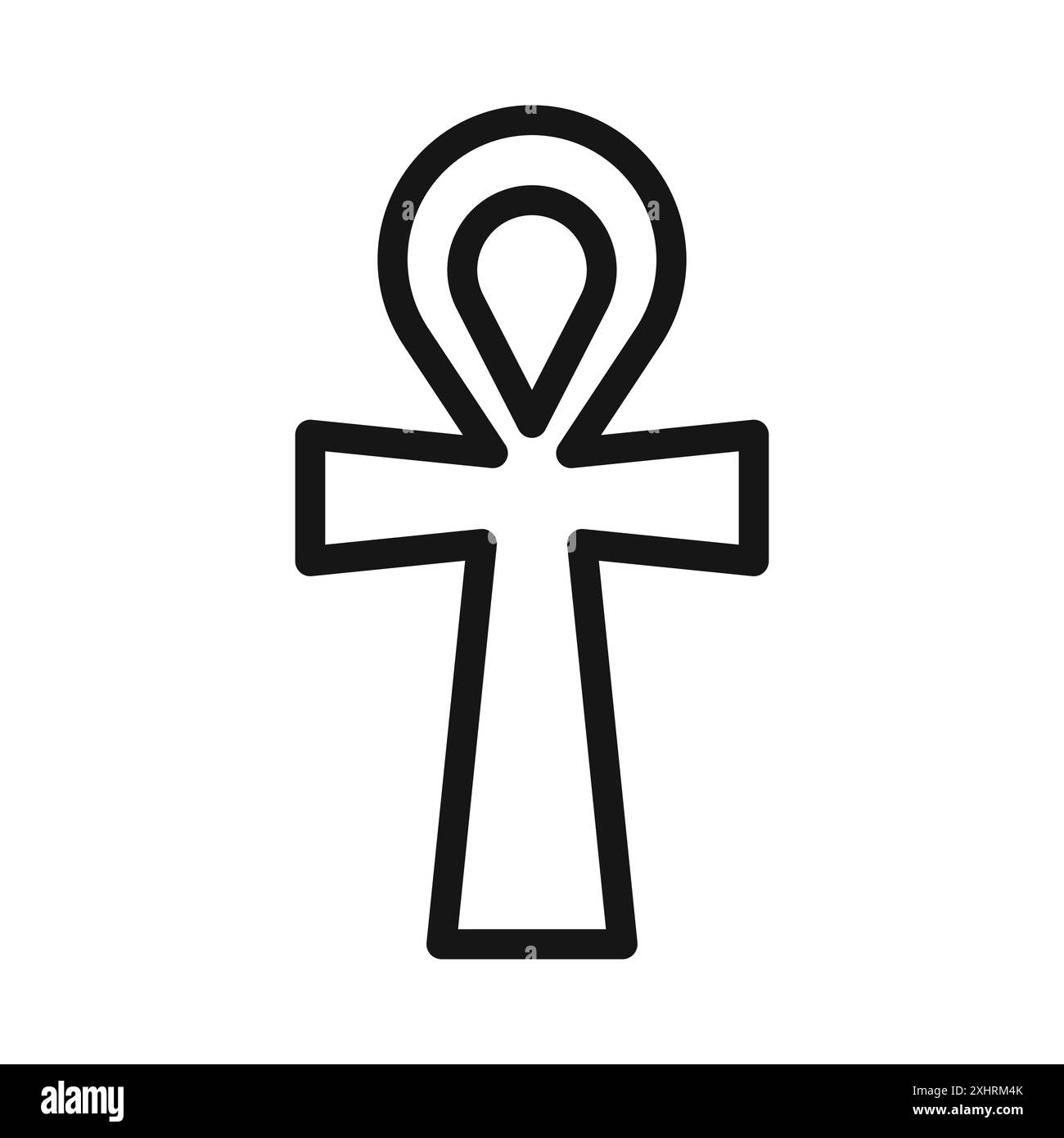 Ankh icon Black line art vector in black and white outline set ...