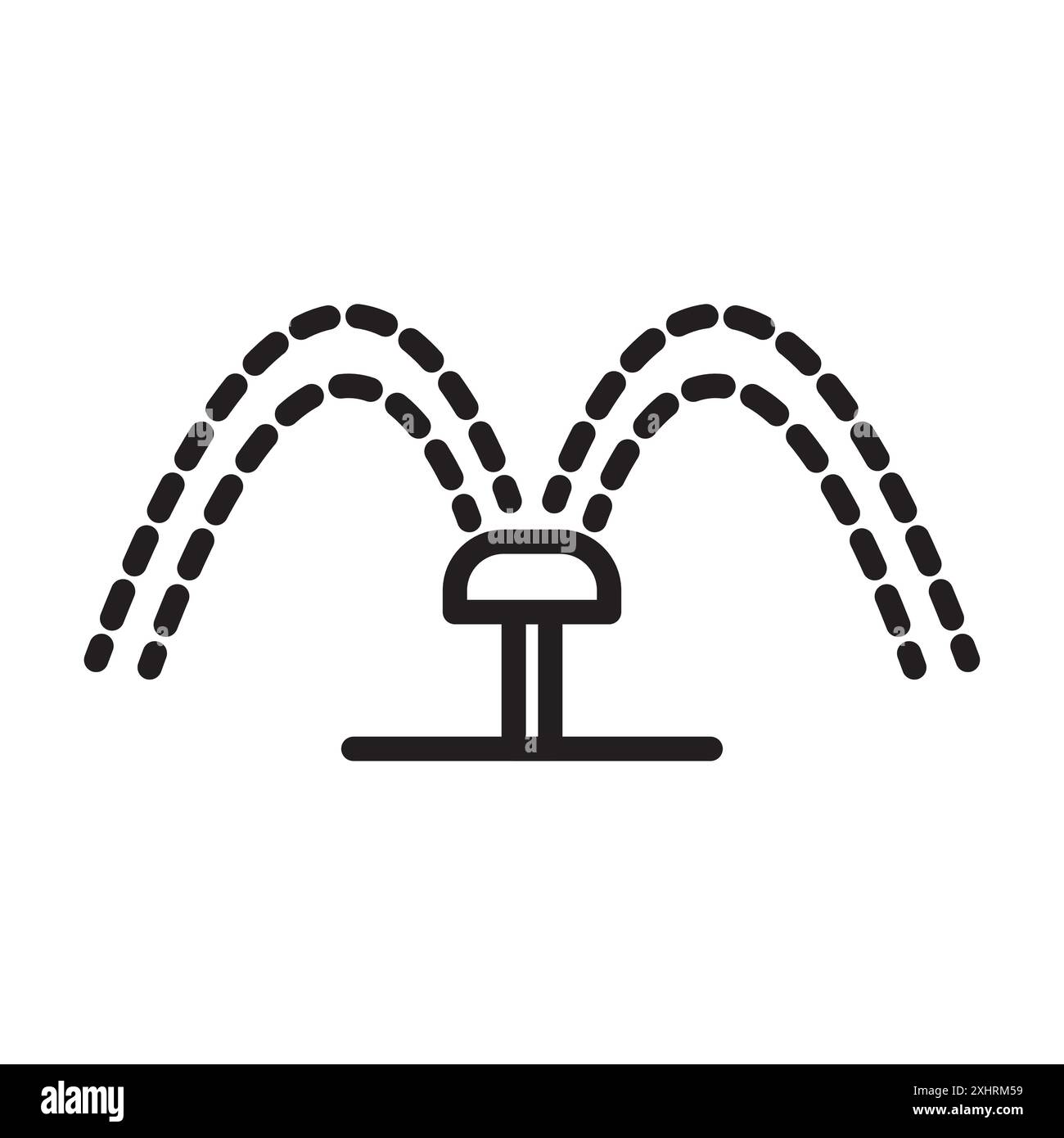 Automatic irrigation sprinklers icon Black line art vector in black and white outline set ...