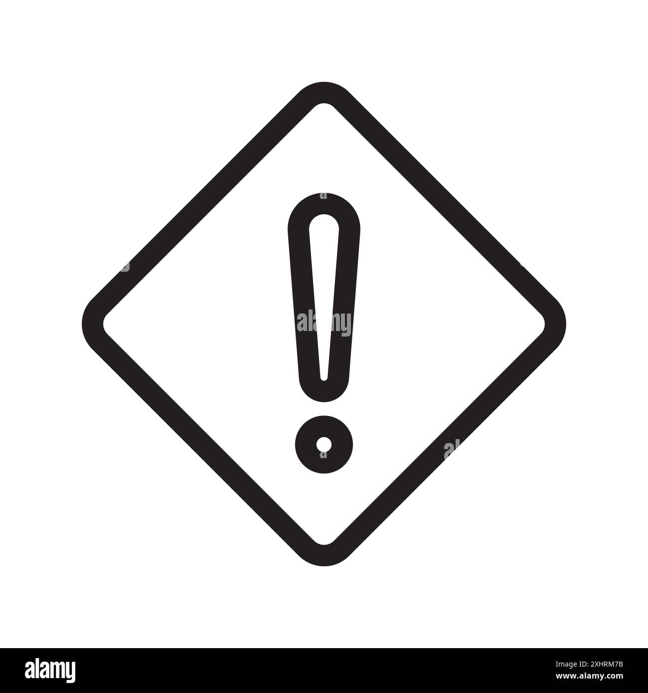 Attention Warning sign icon Black line art vector in black and white ...