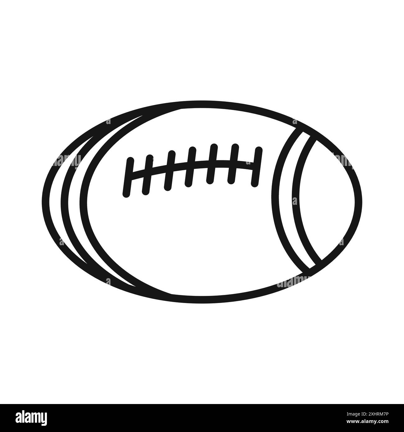 American Rugby ball icon Black line art vector in black and white ...