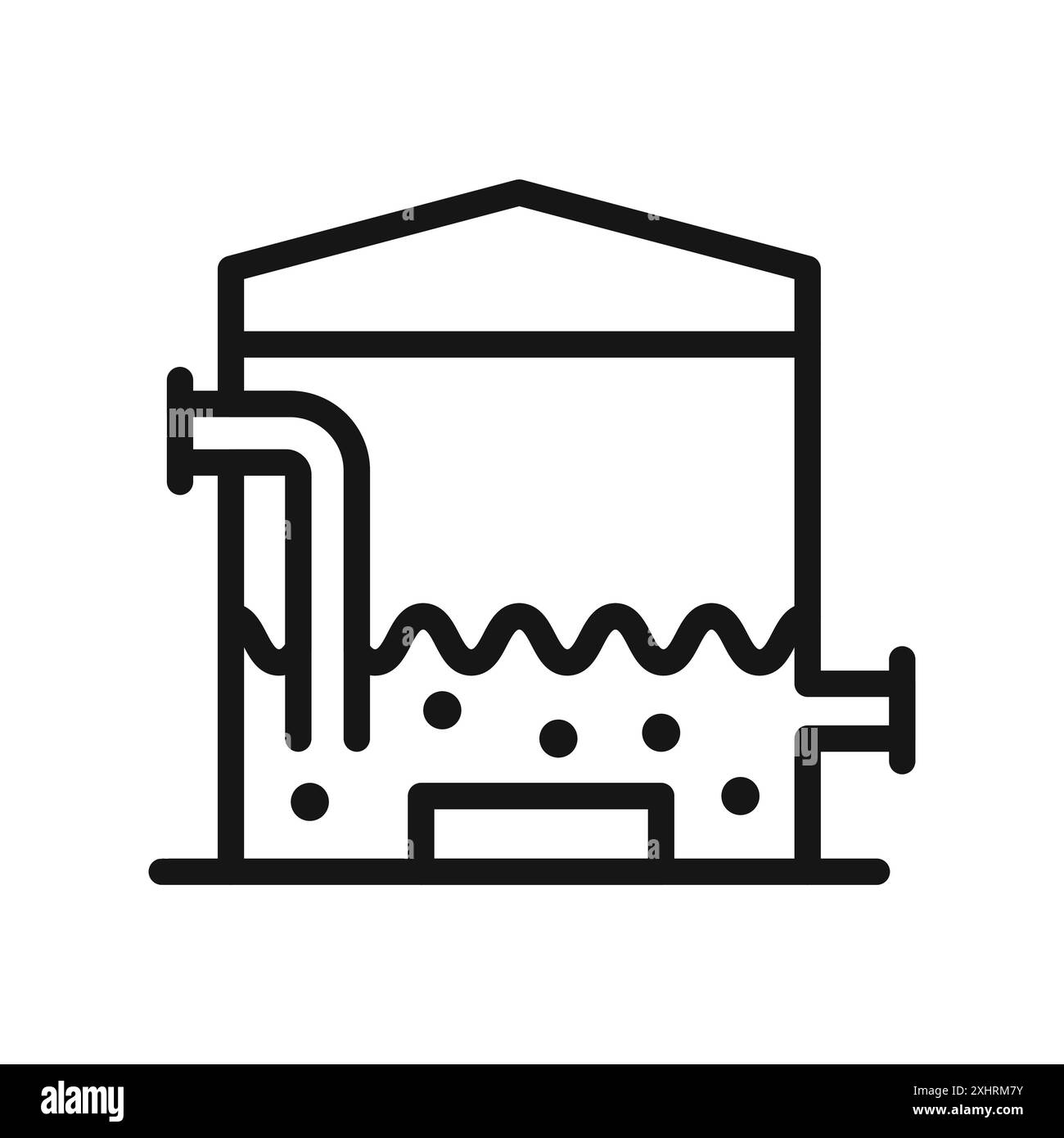 anaerobic digestion biomass icon Black line art vector in black and white outline set collection ...