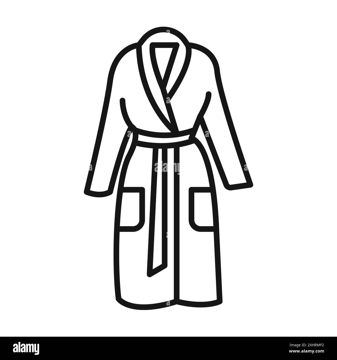 bathrobe icon Black line art vector in black and white outline set collection sign Stock Vector ...