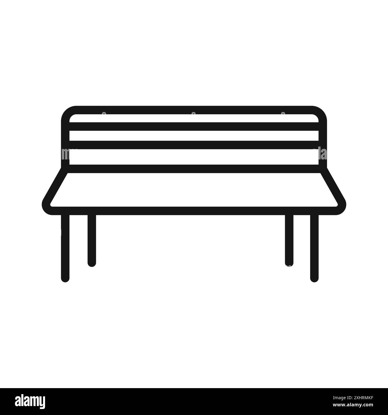 Bench icon Black line art vector in black and white outline set ...