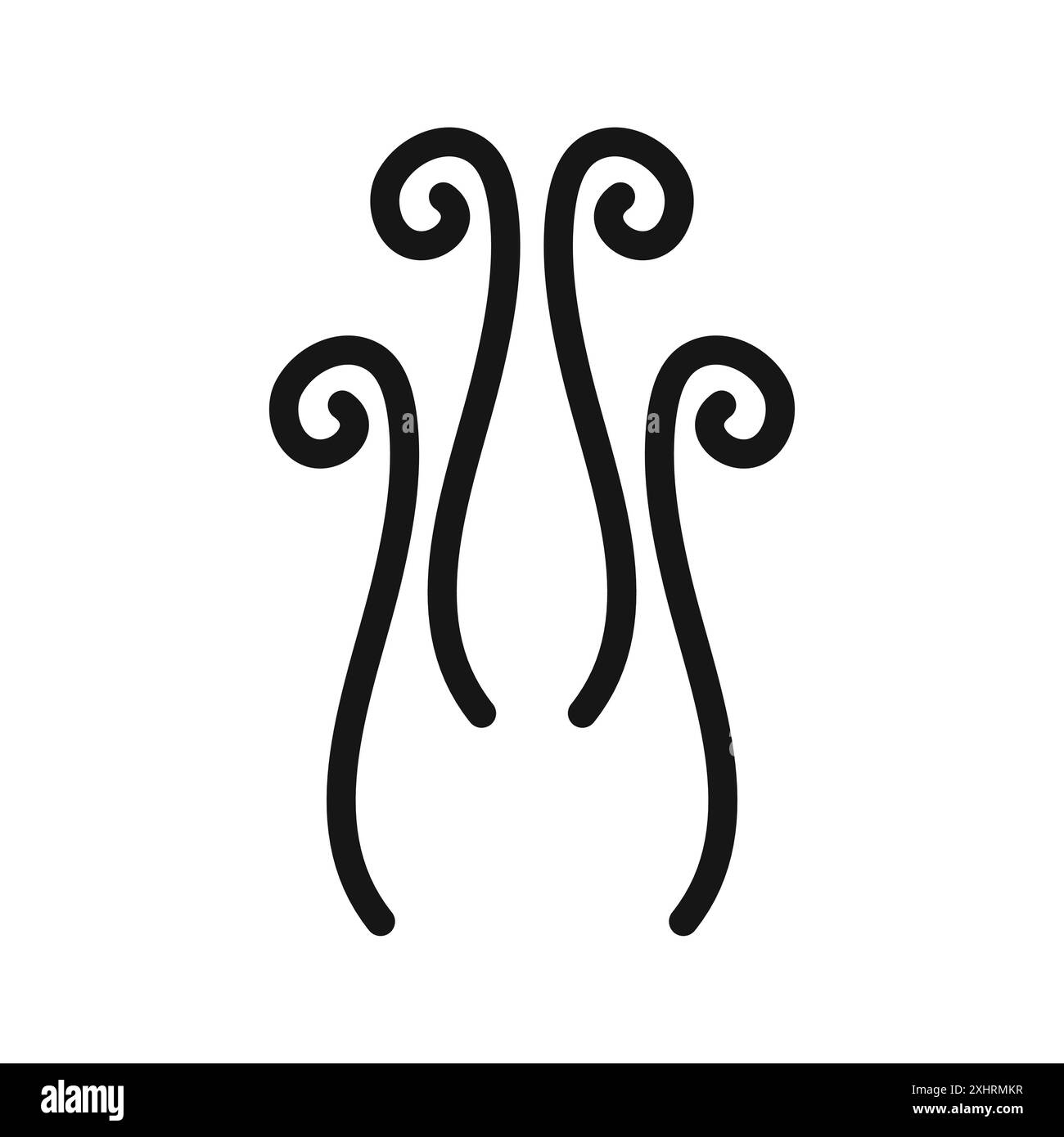 Blowing wind icon Black line art vector in black and white outline set ...