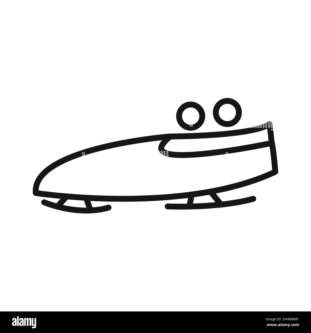 Bobsleigh icon Black line art vector in black and white outline set ...