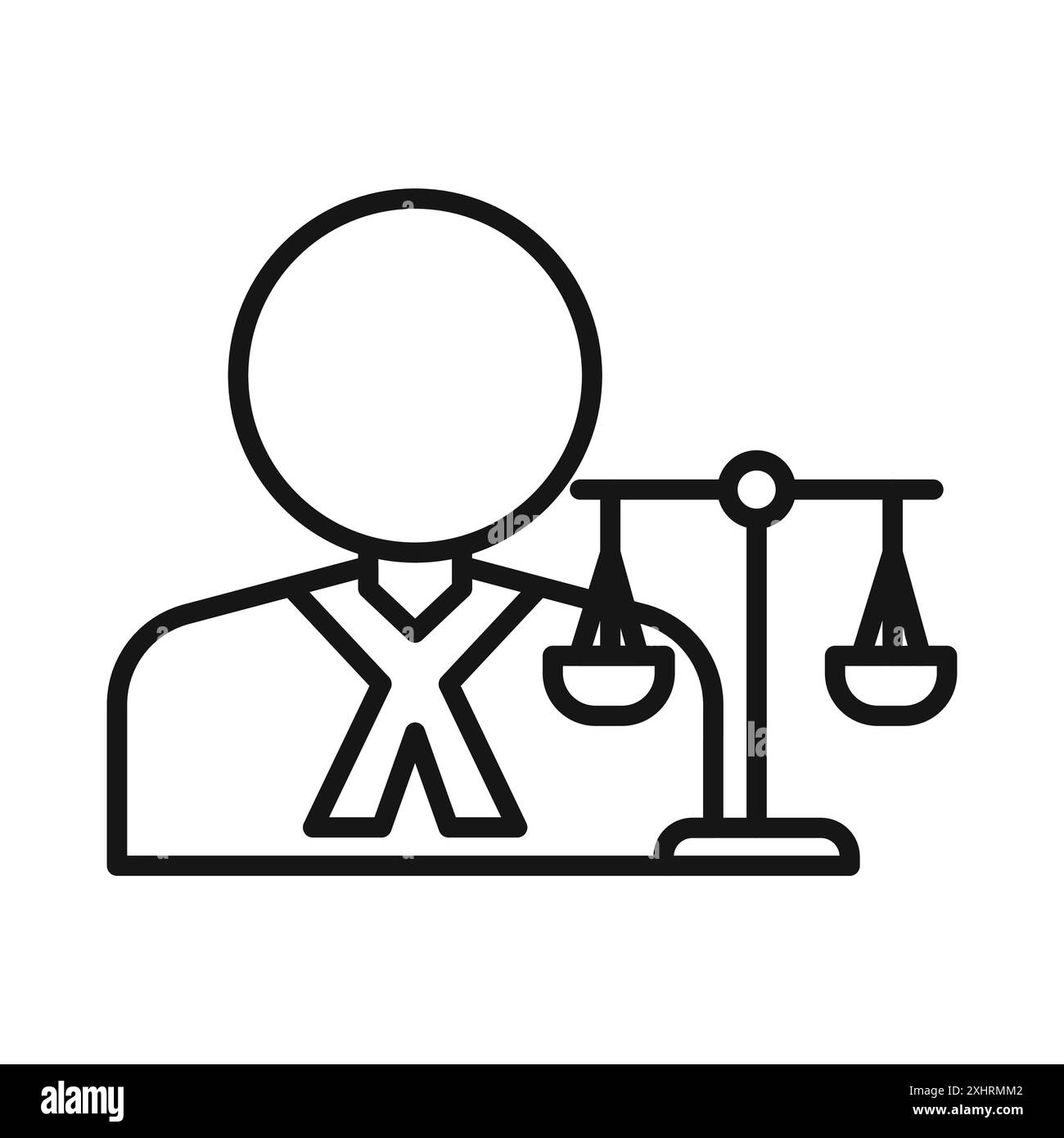 Attorney in law icon Black line art vector in black and white outline set collection sign Stock ...