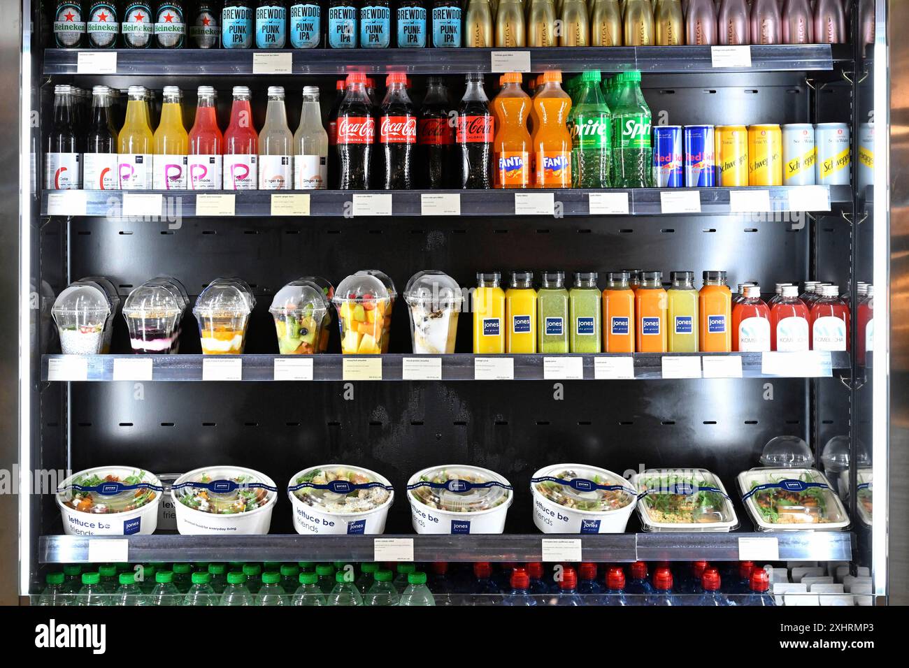 Drinks and food shelf Stock Photo - Alamy