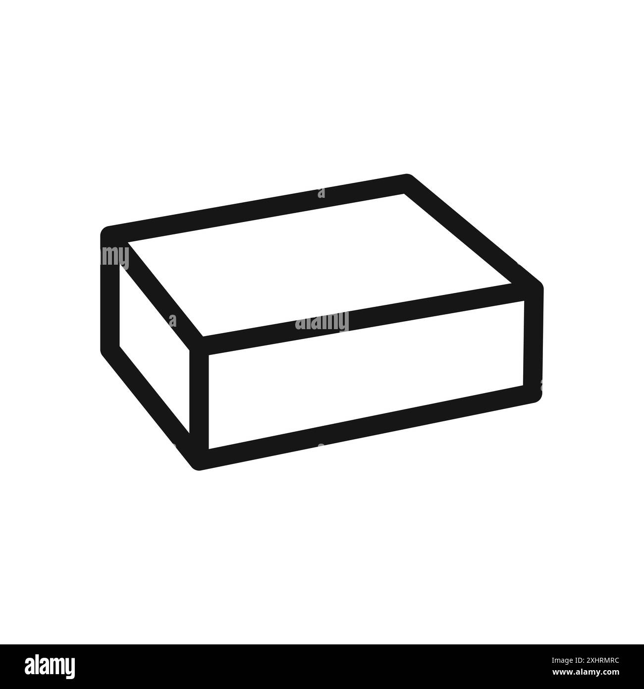 Box icon Black line art vector in black and white outline set ...