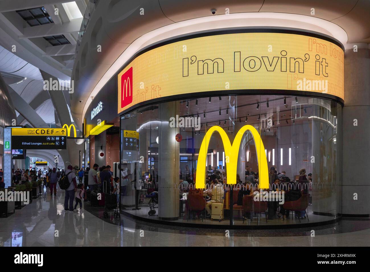 Airport McDonalds branch Abu Dhabi, UAE Stock Photo - Alamy