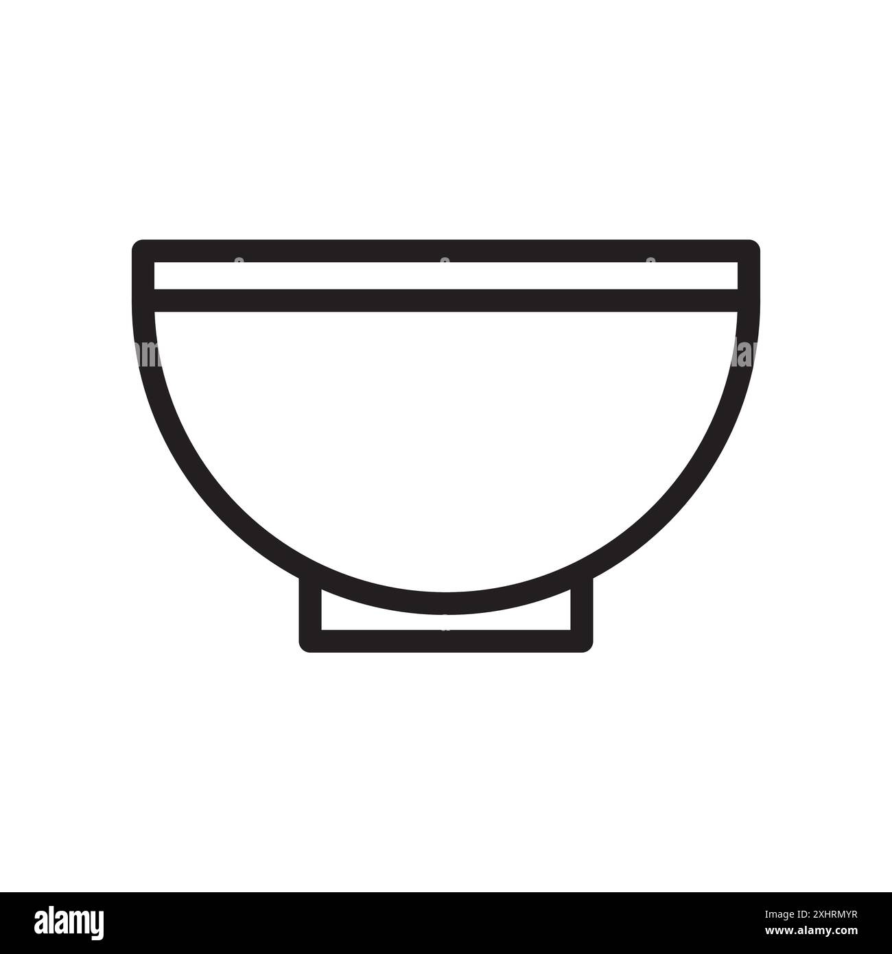 Bowl icon Black line art vector in black and white outline set ...