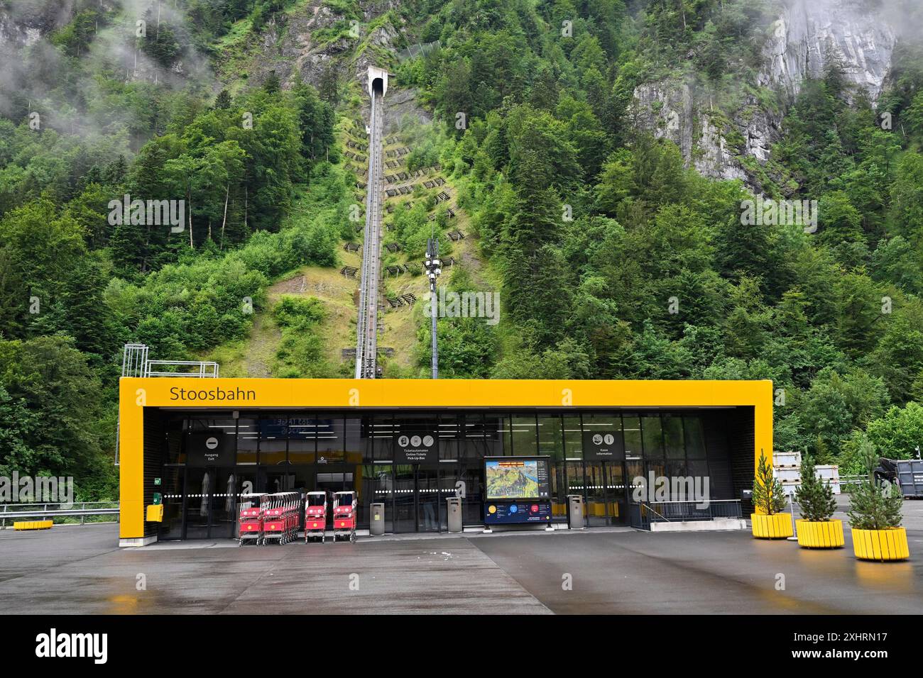 Stoosbahn funicular railway terminal, Schwyz, Switzerland Stock Photo ...