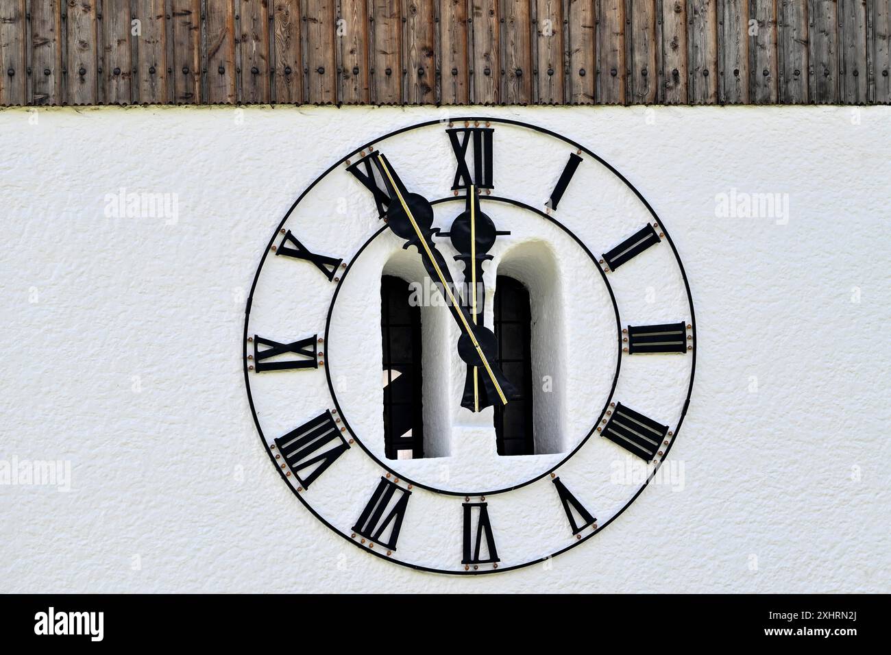 Church clock five to twelve Stock Photo - Alamy