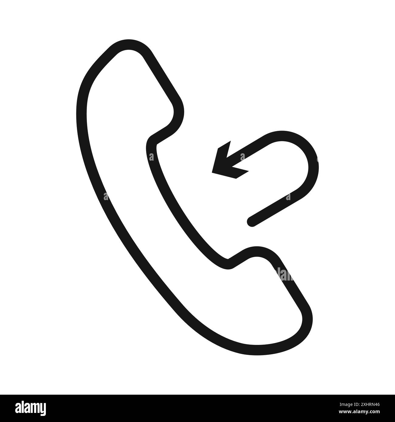 Call back icon Black line art vector in black and white outline set ...