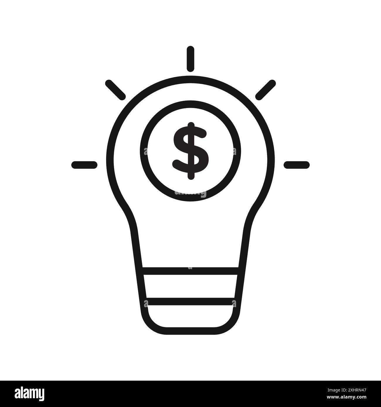 Business idea icon Black line art vector in black and white outline set ...