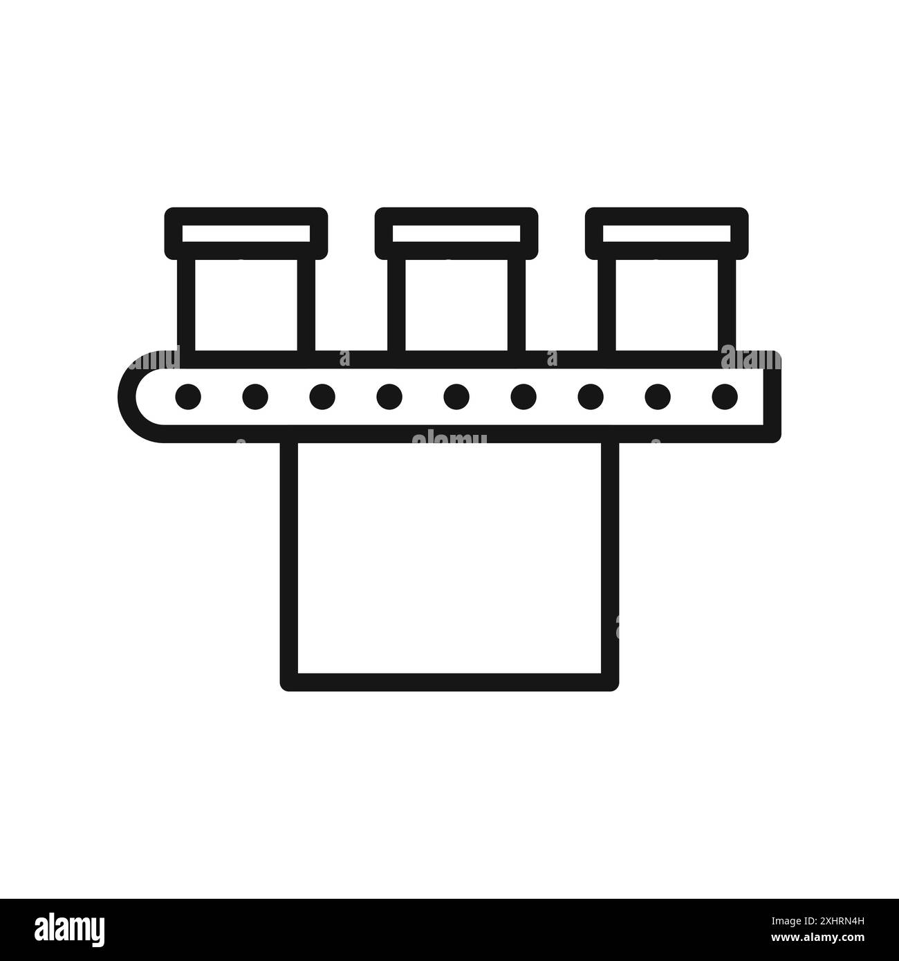 Assembly line icon Black line art vector in black and white outline set collection sign Stock ...