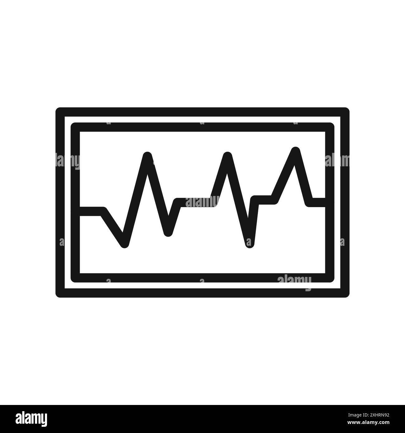 cardiogram icon Black line art vector in black and white outline set collection sign Stock ...