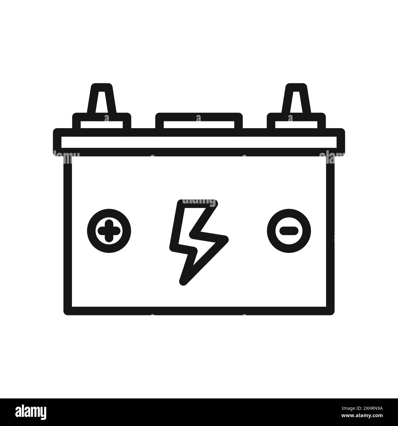 Car battery icon Black line art vector in black and white outline set ...