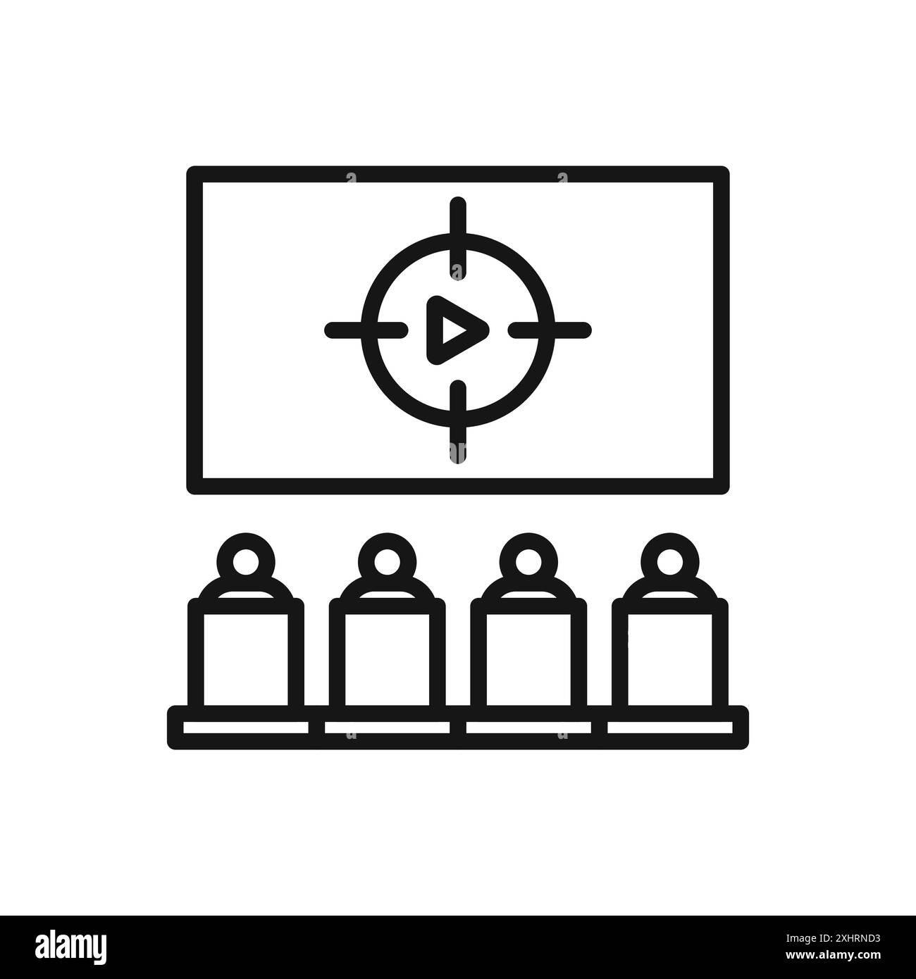 cinema audience icon Black line art vector in black and white outline ... cinema audience icon Black line art vector in black and white outline ...