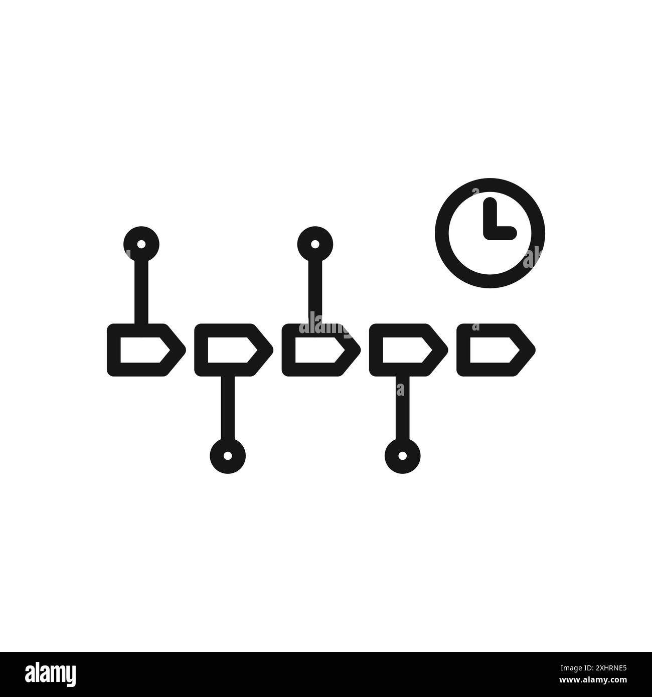 Chronology icon Black line art vector in black and white outline set collection sign Stock ...