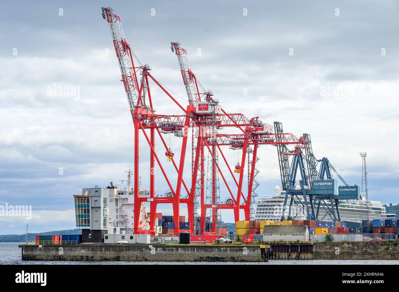Dockyard cranes at Clydeport Greenock, Inverclyde, Scotland, UK, Europe Stock Photo - Alamy