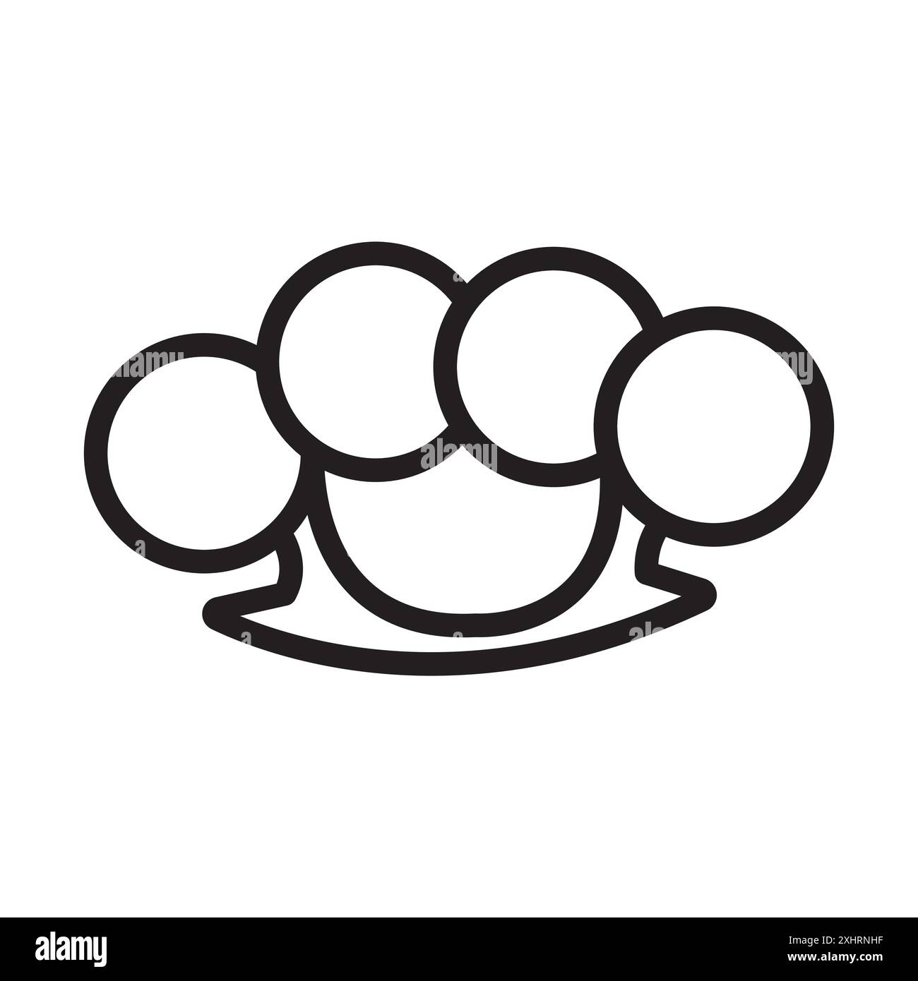 brass knuckles icon Black line art vector in black and white outline ...