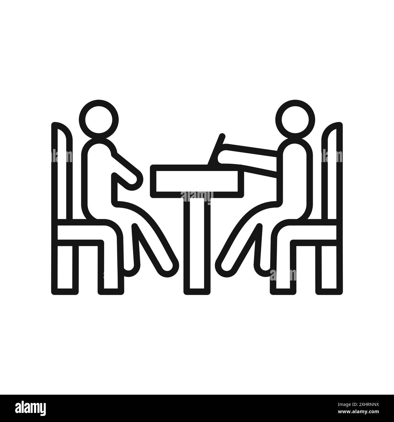 Contract signing icon Black line art vector in black and white outline ...