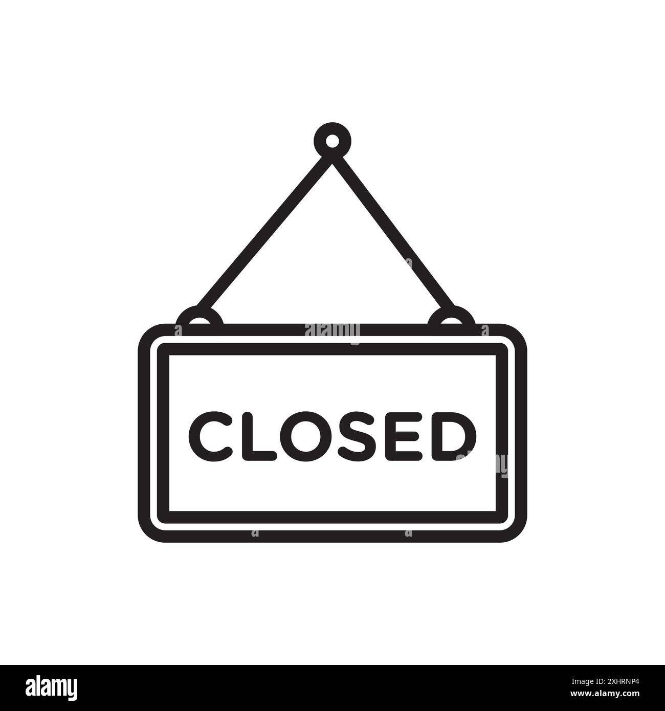 Closed Sign Icon Black line art vector in black and white outline set ...