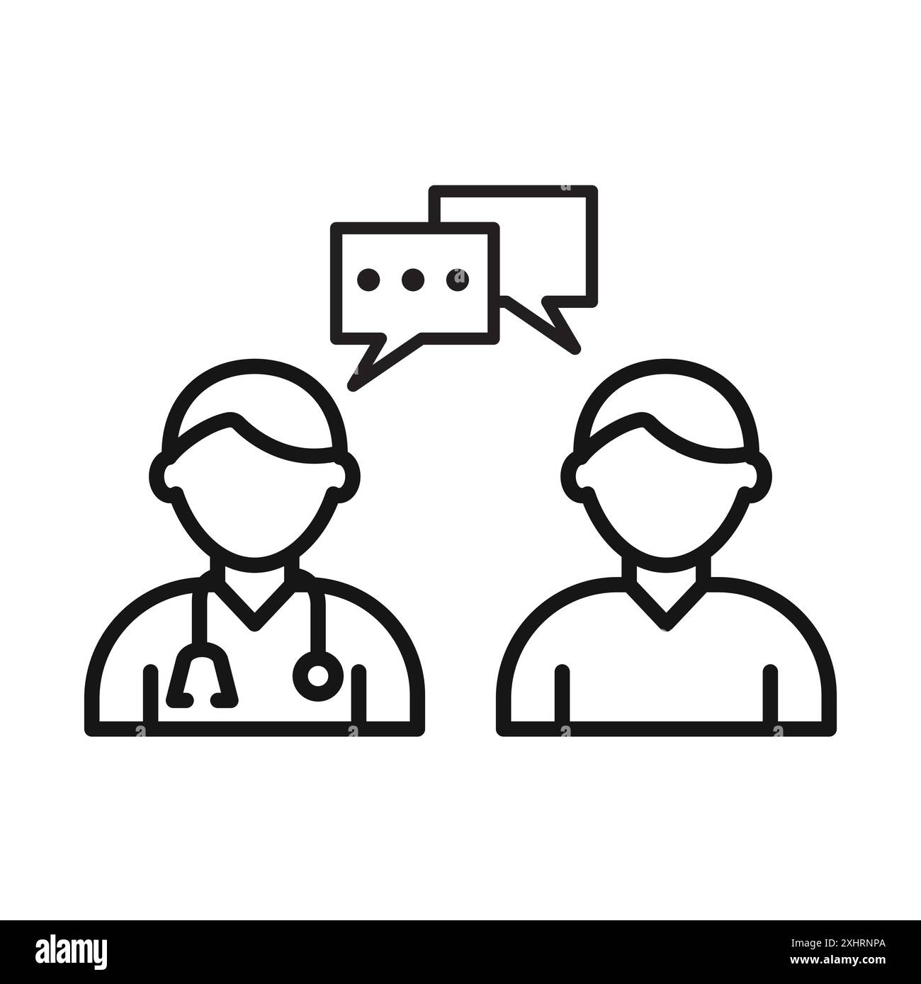 Chat consultation icon Black line art vector in black and white outline ...