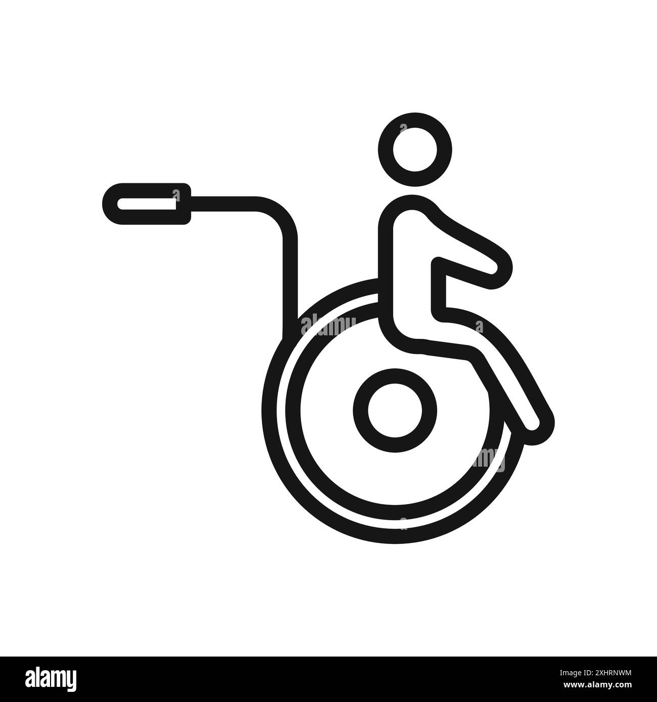 Disability Wheel Chair Icon Black line art vector in black and white ...