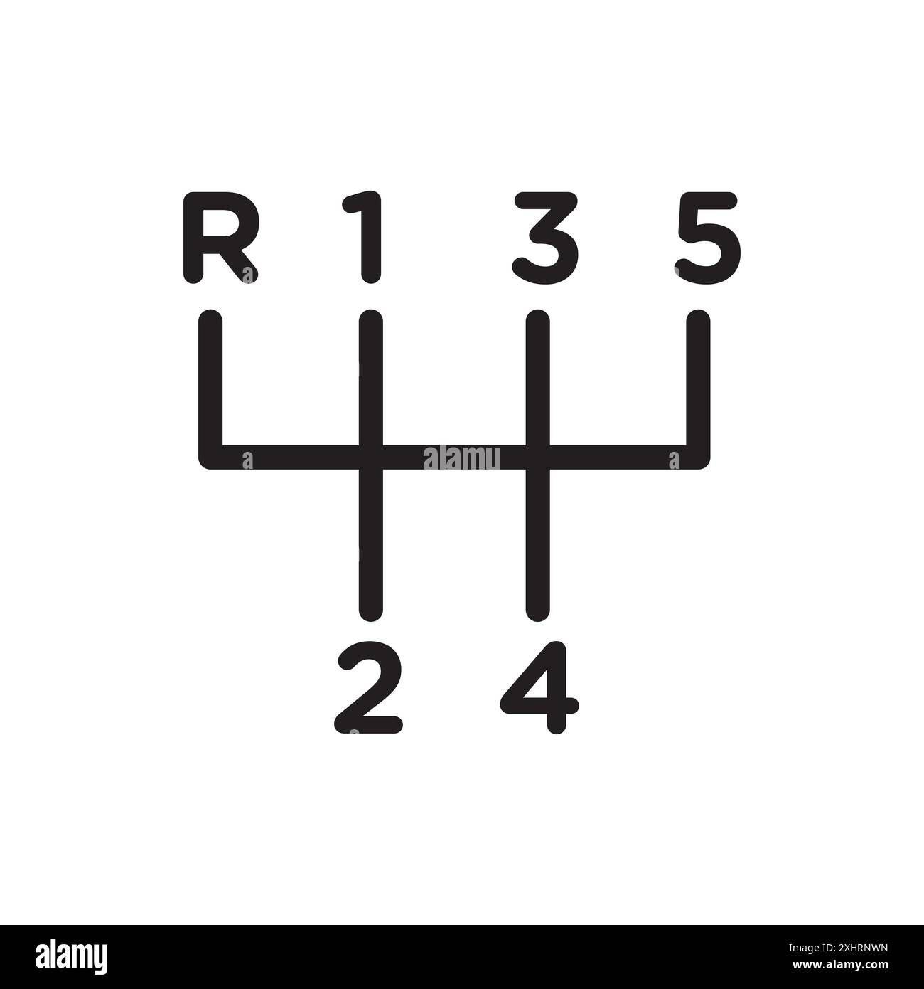 car manual shift lever icon Black line art vector in black and white ...