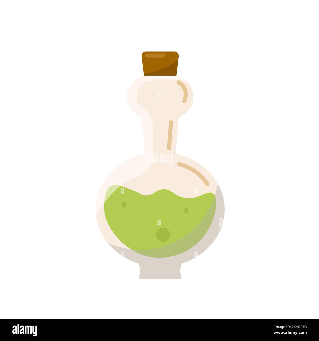 Flask with Green Potion as Halloween Trick or Treat Night Party Element ...