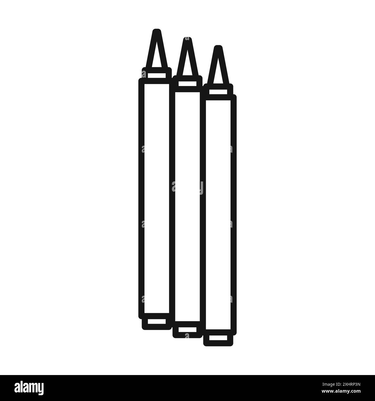 Crayons icon Black line art vector in black and white outline set ...