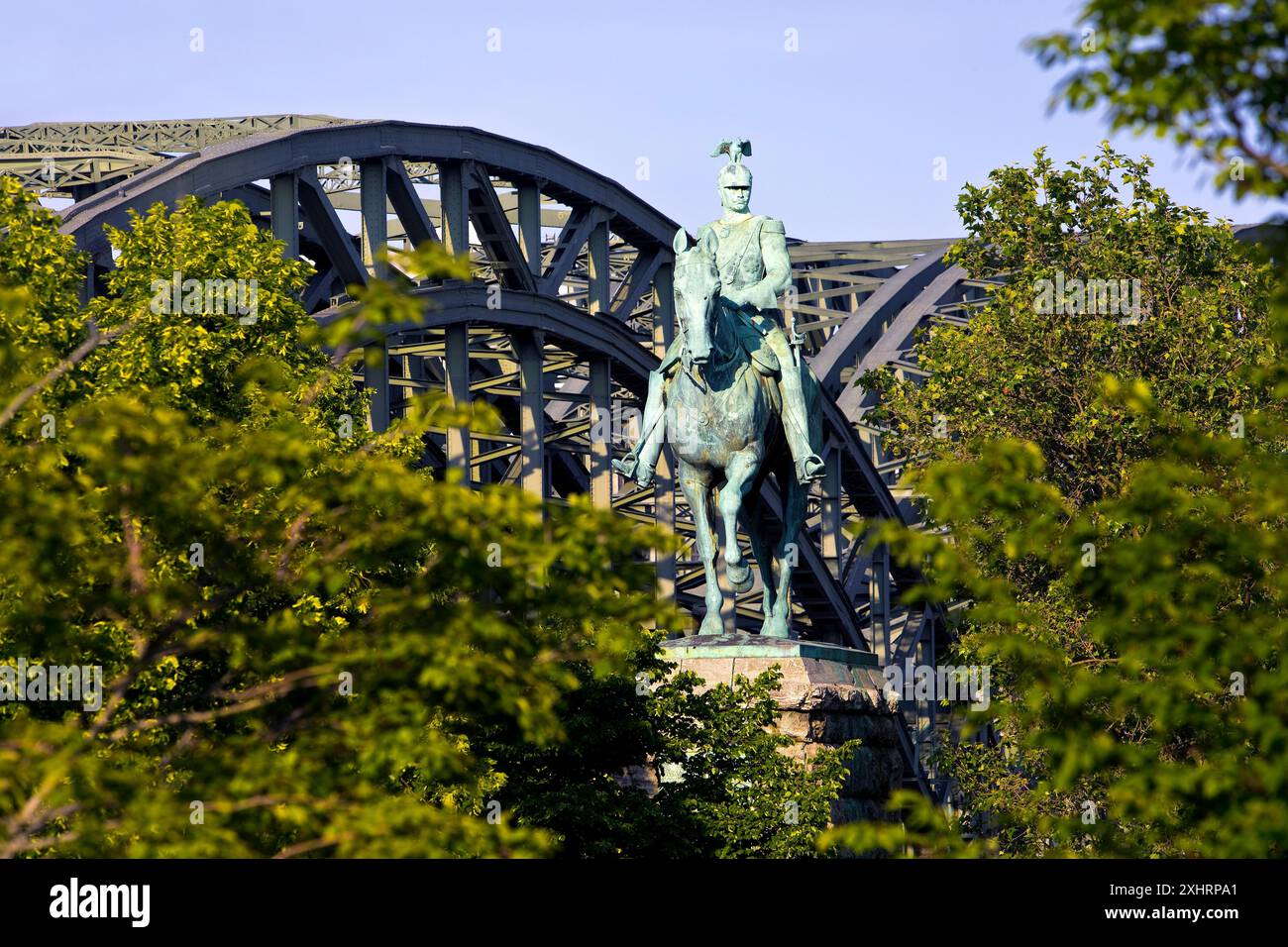 Equestrian statue of Kaiser Wilhelm II in front of the Hohenzollern ...