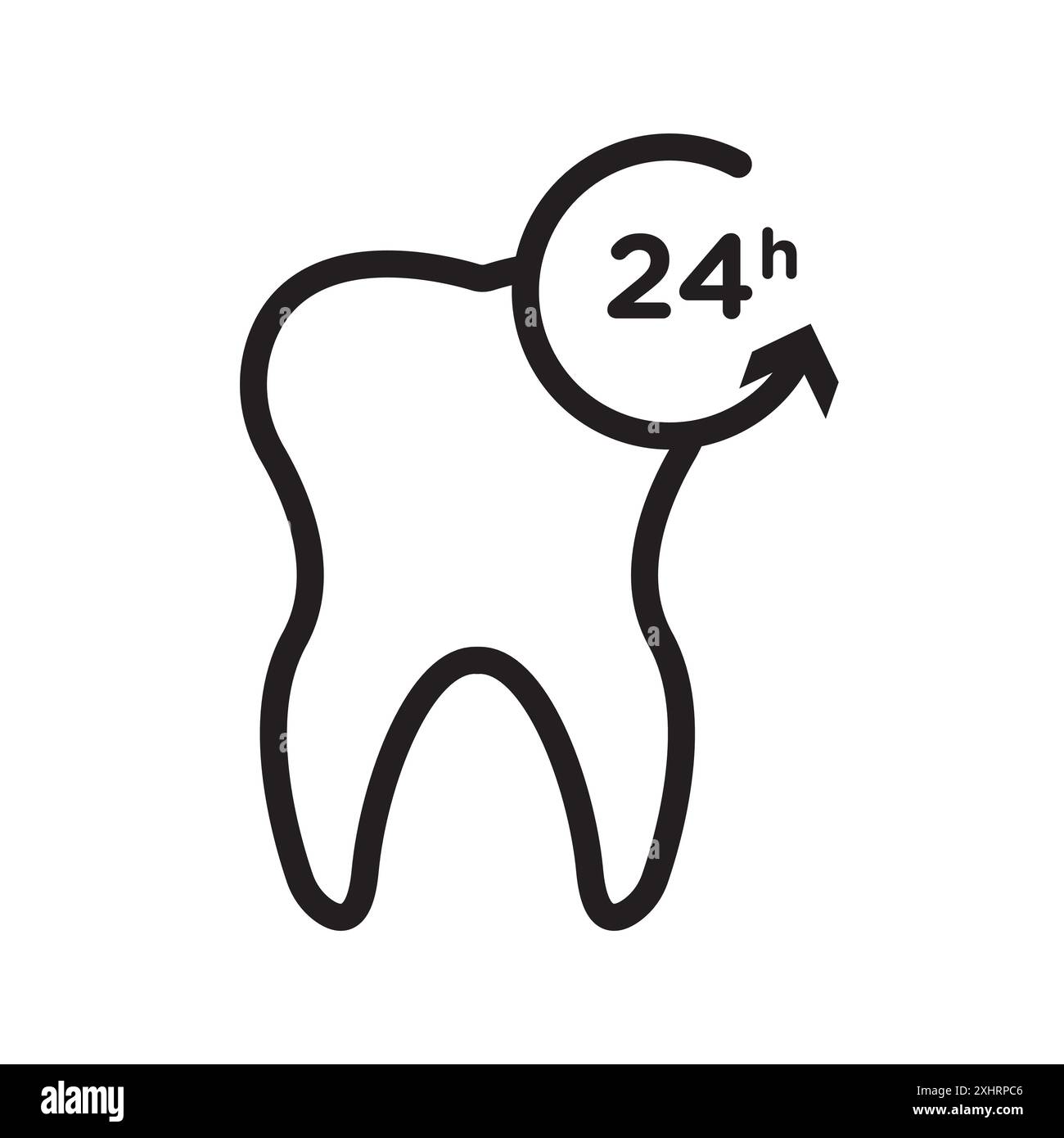 Dental Protection for 24 Hours icon Black line art vector in black and ...