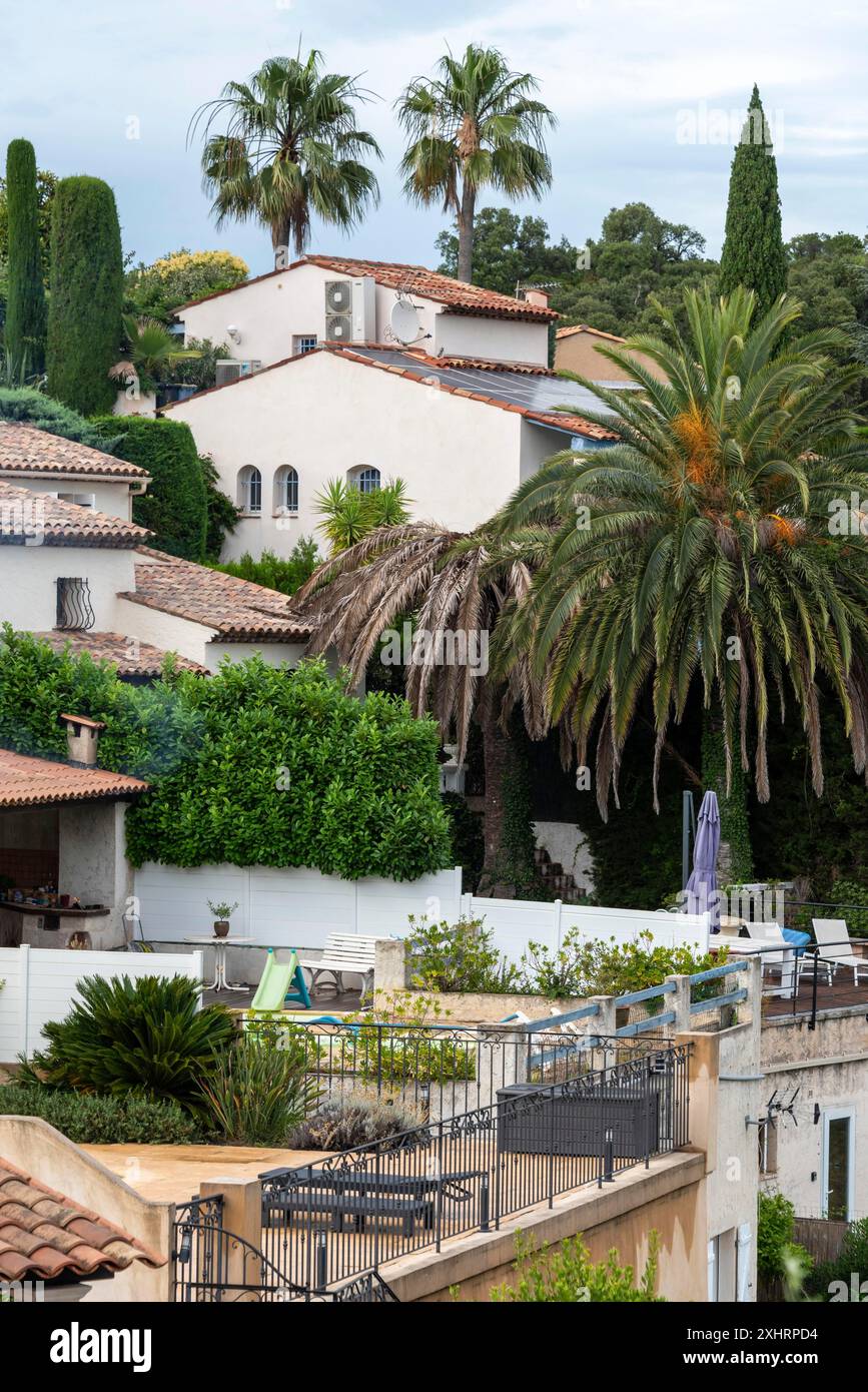 Houses in the village of Saint Jean de Cannes in the Esterel Mountains ...