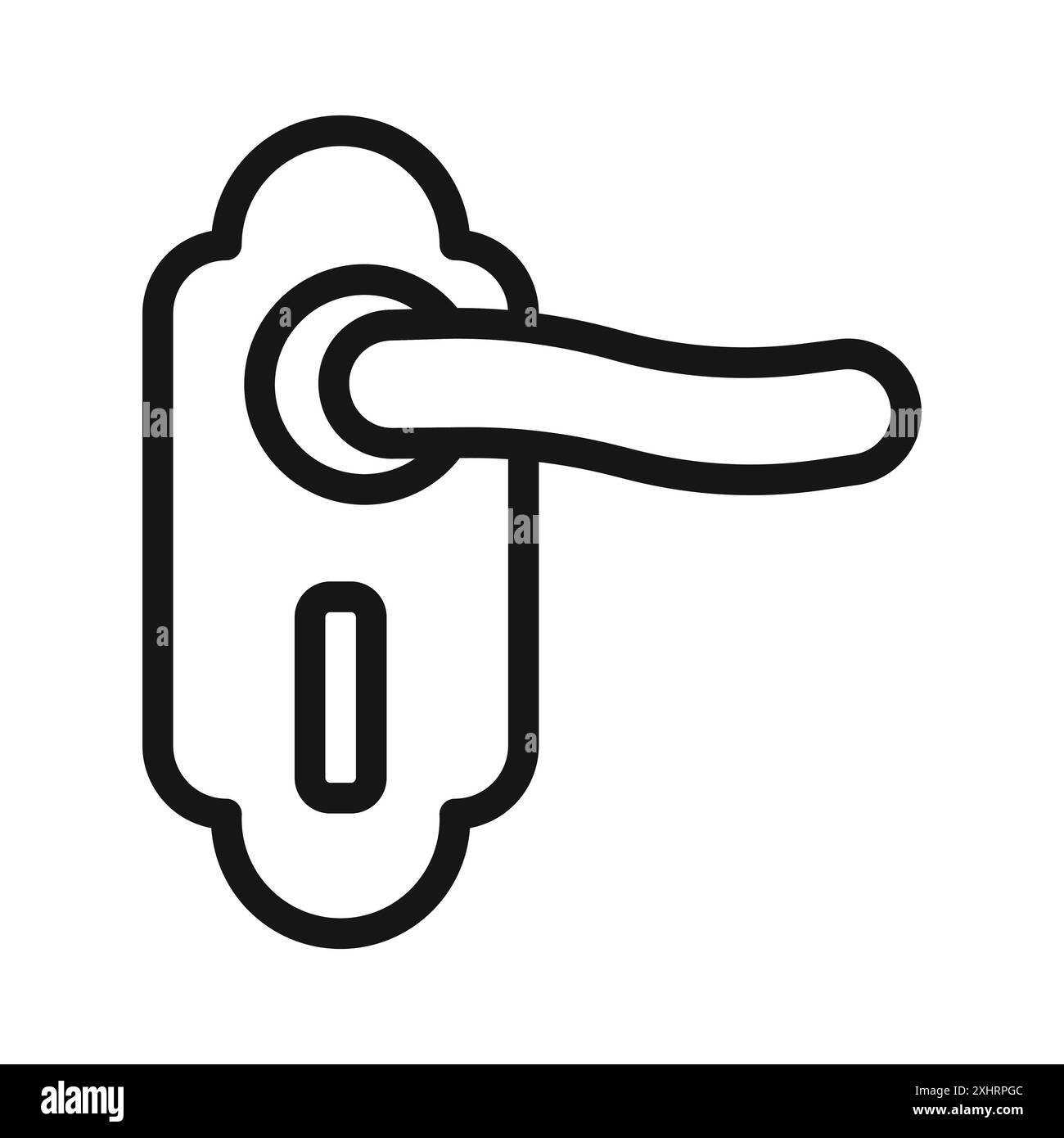 Door knob icon Black line art vector in black and white outline set ...