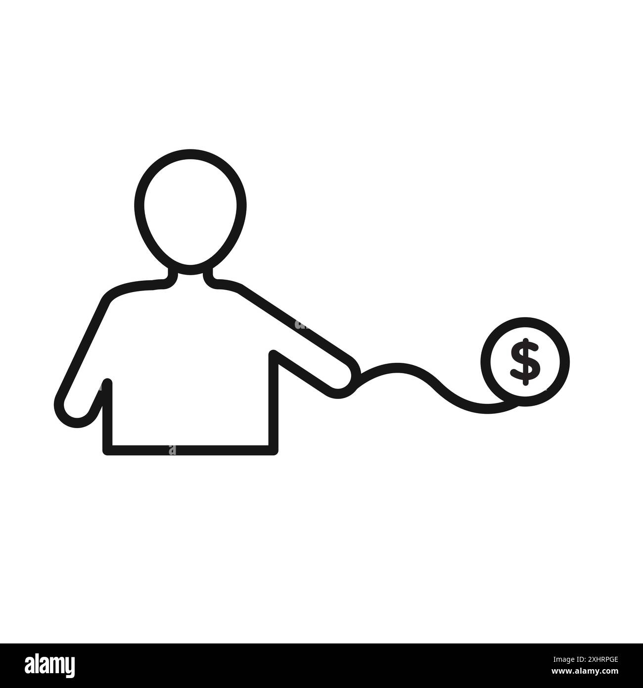 Debt holders icon Black line art vector in black and white outline set ...