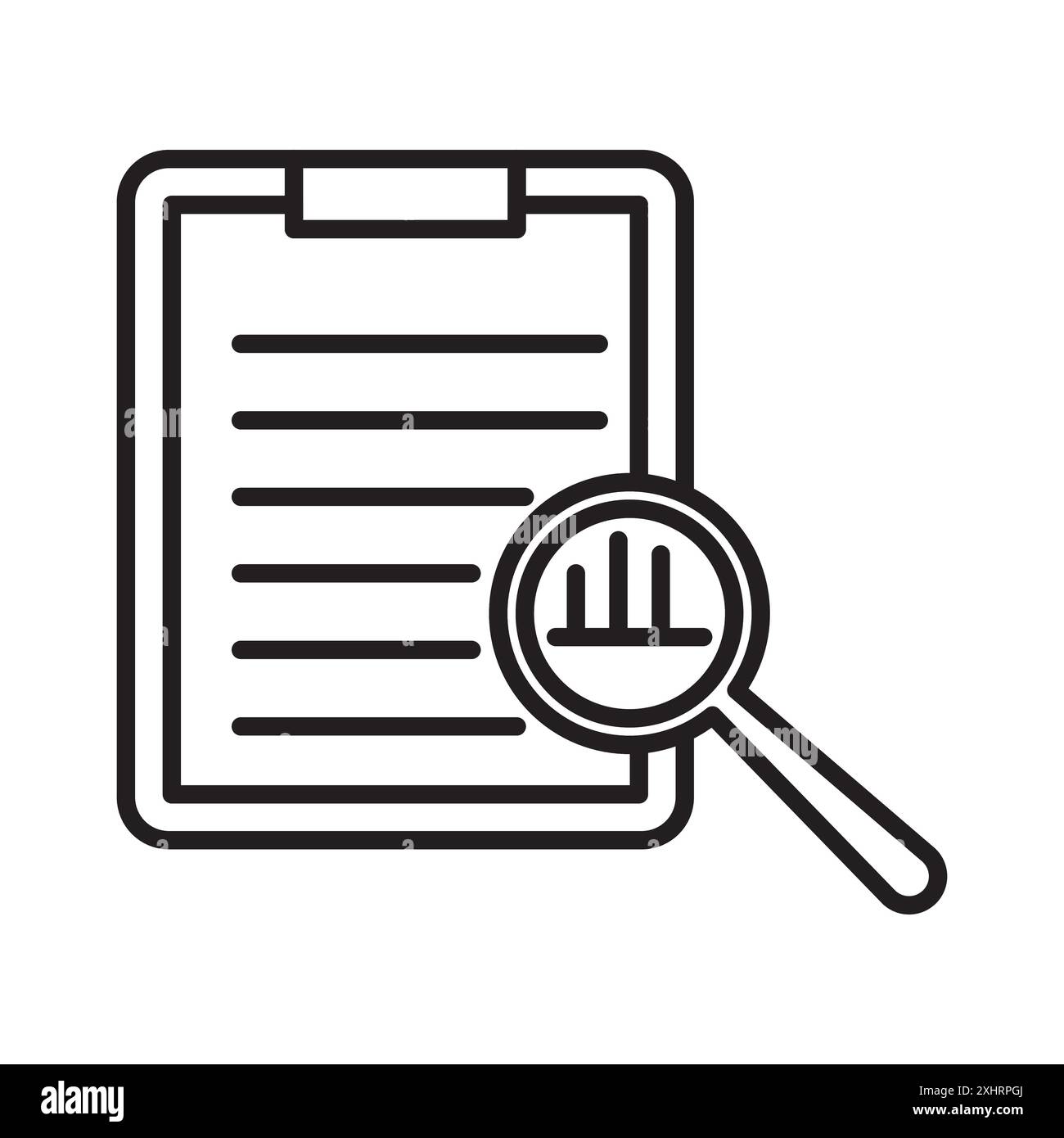 data analysis icon Black line art vector in black and white outline set ...