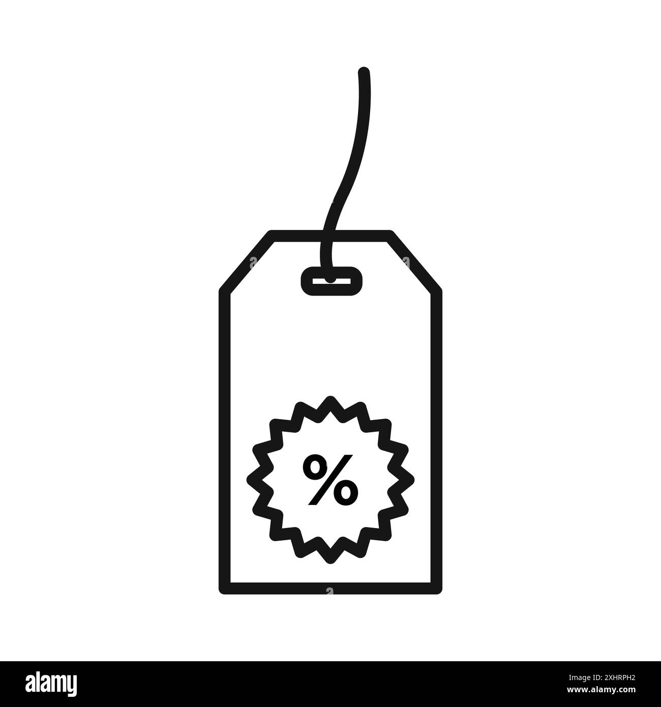 Discount on Sale icon Black line art vector in black and white outline ...