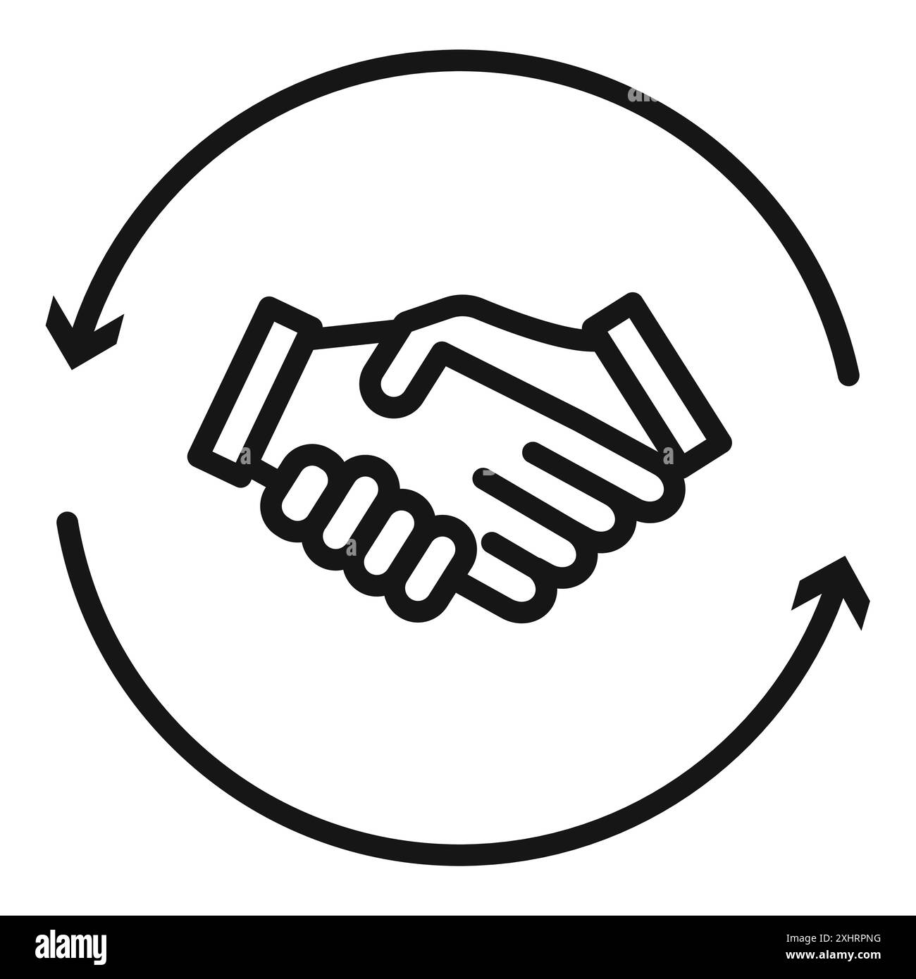 collaboration icon Black line art vector in black and white outline set ...