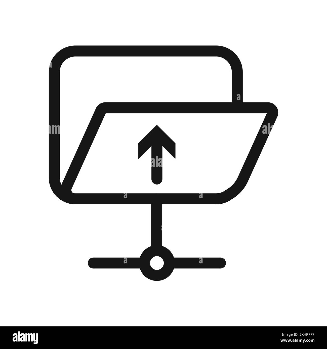 FTP navigate up icon Black line art vector in black and white outline set collection sign Stock ...