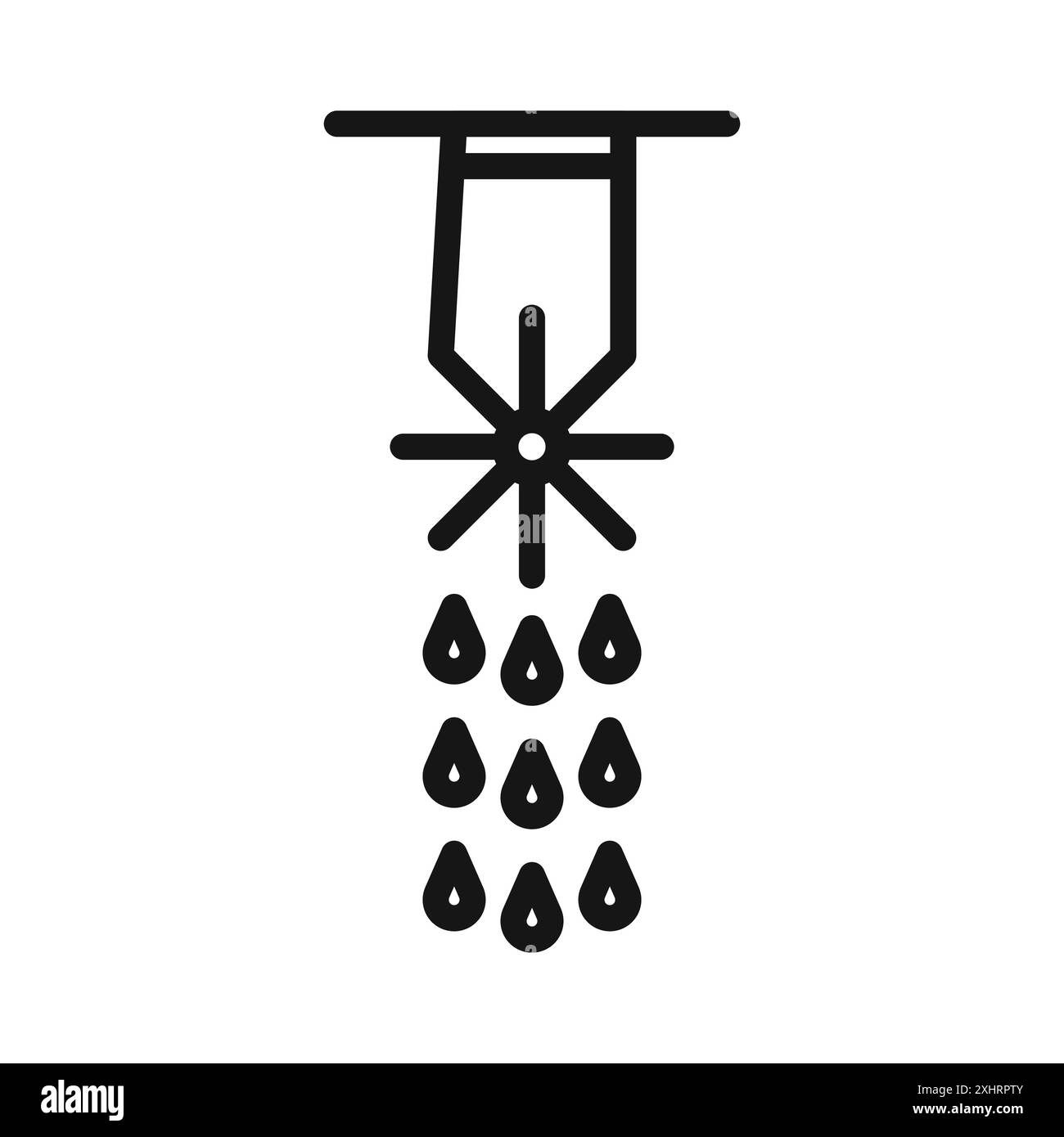fire sprinkler icon Black line art vector in black and white outline set collection sign Stock ...