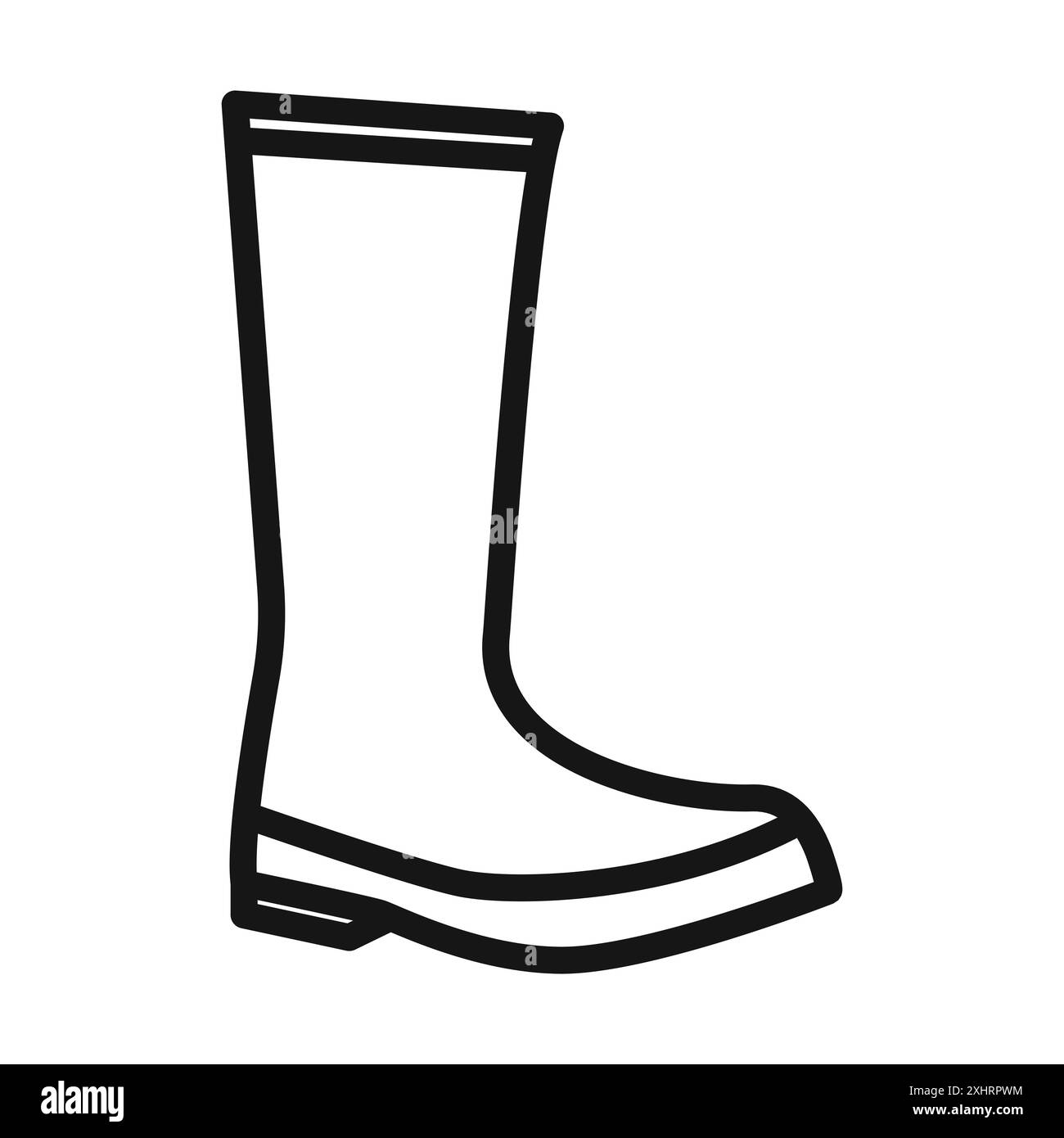 Fishing boots icon Black line art vector in black and white outline set collection sign Stock ...